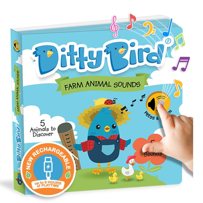 Ditty Bird Farm Animals Multi-Coloured 16x2x16cm – Whole Bubs
