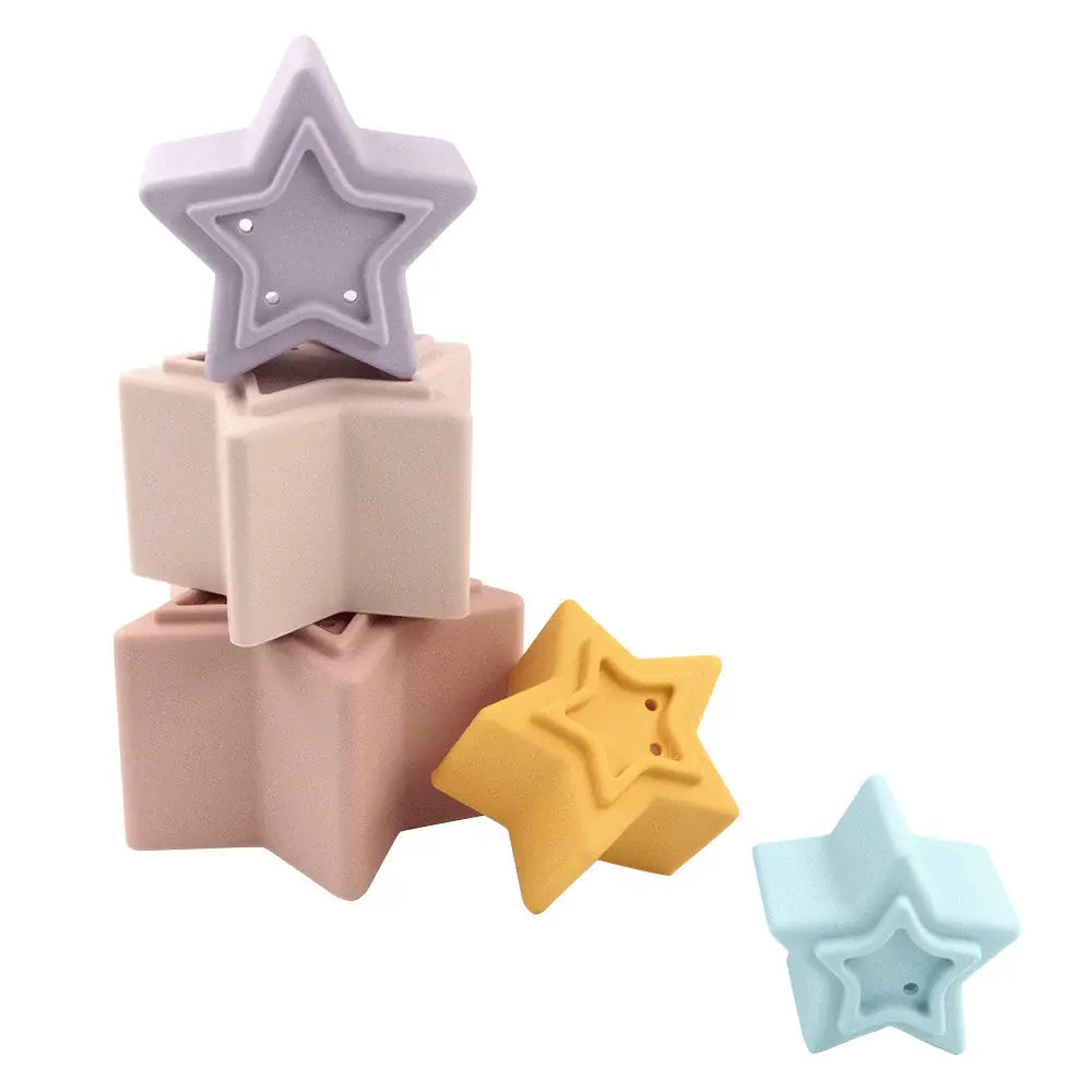 Playground Silicone Nesting Stars - Multi – Whole Bubs