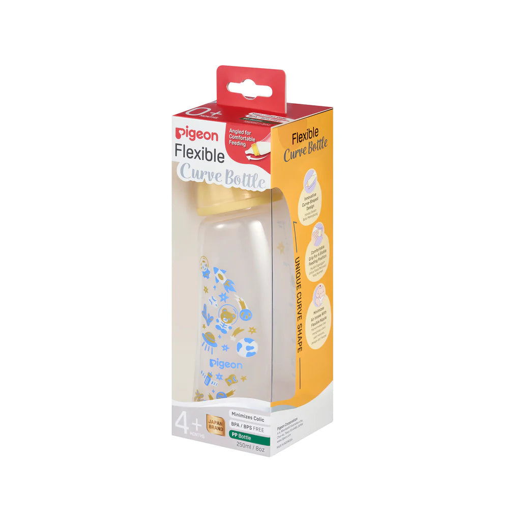 PIGEON FLEXIBLE CURVE BOTTLE PP SPACE 250ML – Whole Bubs