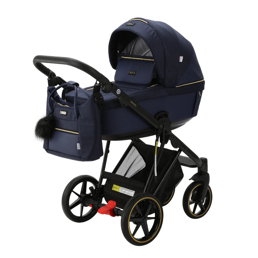 Bambini GENEVA Modern Pram - Blue/Black – Whole Bubs
