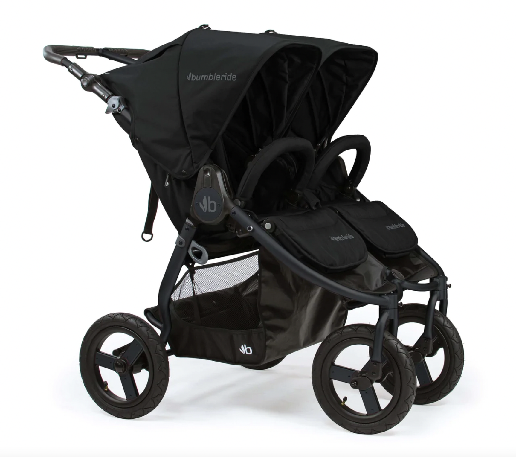 Bumbleride Indie Twin Stroller-Black with Matt Black Frame – Whole Bubs