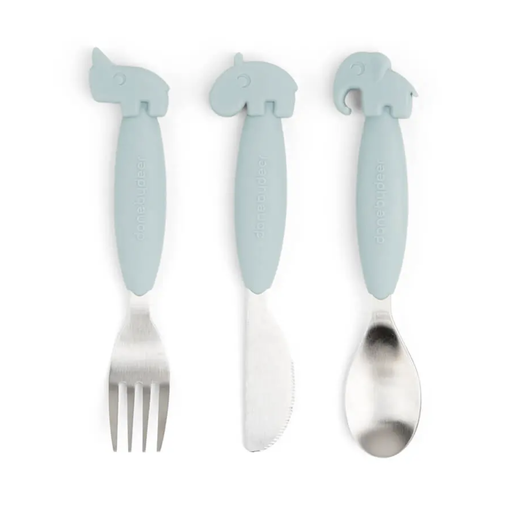 Done by Deer Yummy Plus Easy Grip Cutlery, Blue – Whole Bubs