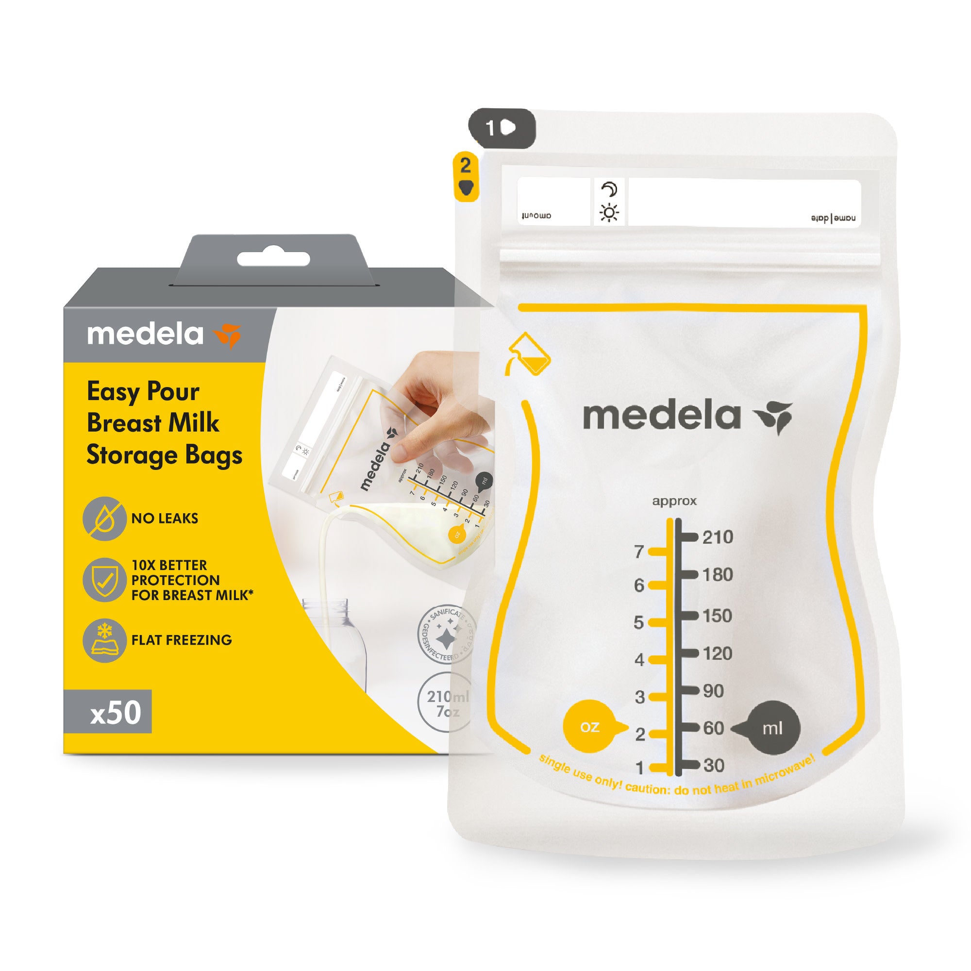 Medela Easy Pour Breast Milk Storage Bag (50 pcs) – Whole Bubs