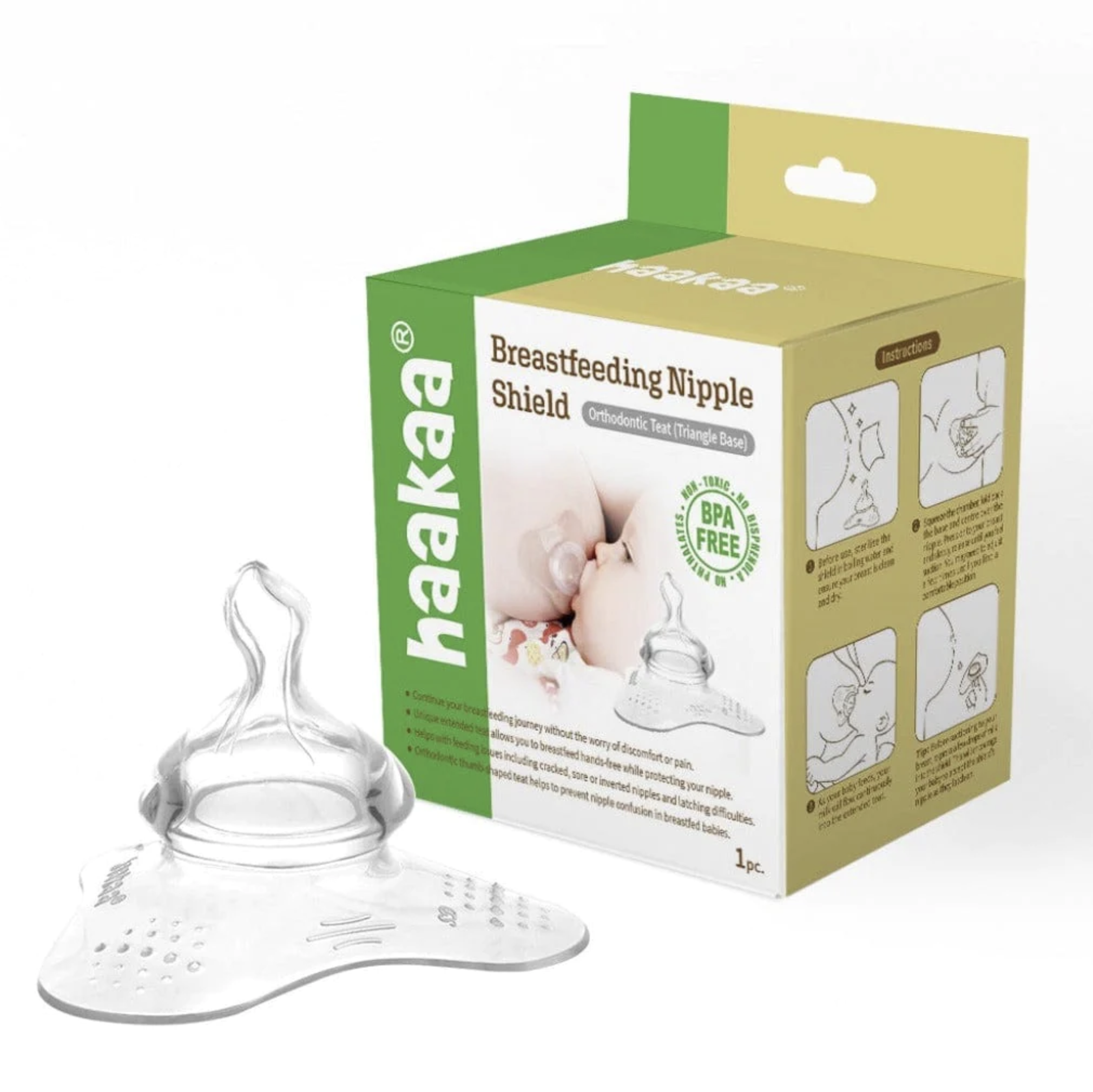 Haakaa Thumb Breast Feeding Nipple Shield Triangle Base(Orthodontic te ...