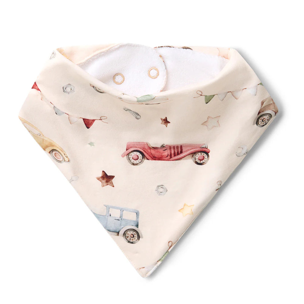 Organic Dribble Bib - Vintage Cars – Whole Bubs